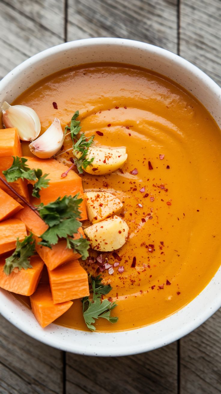 Spicy Butternut Squash Sweet Potato Soup Recipe – Tasty Chomp