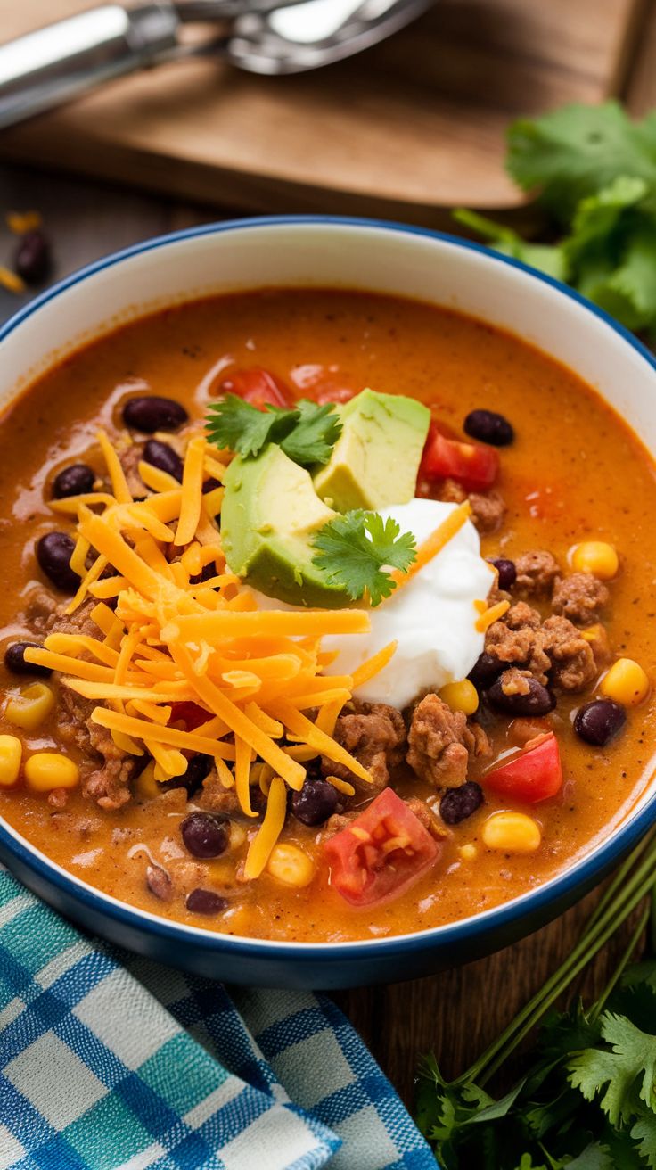 Creamy Taco Soup Recipe – Easy 30-Minute Dinner – Tasty Chomp