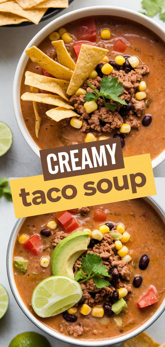 Creamy Taco Soup Recipe – Easy 30-Minute Dinner – Tasty Chomp