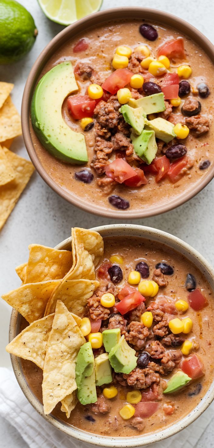 Creamy Taco Soup Recipe – Easy 30-Minute Dinner – Tasty Chomp