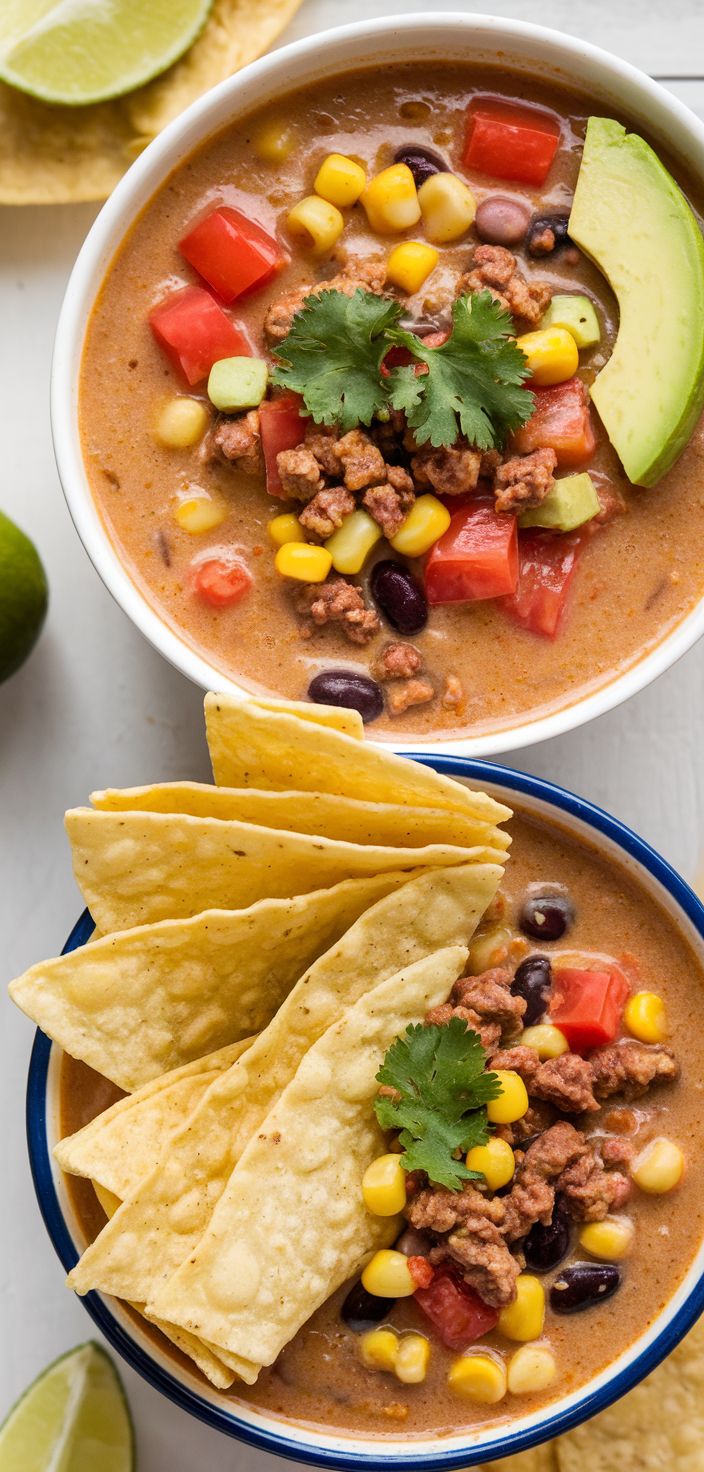 Creamy Taco Soup Recipe – Easy 30-Minute Dinner – Tasty Chomp