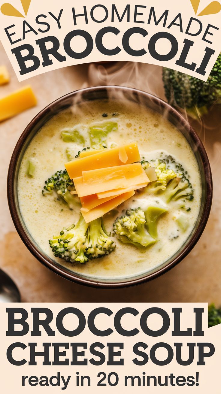 Creamy Broccoli Cheese Soup Recipe – Easy & Delicious – Tasty Chomp