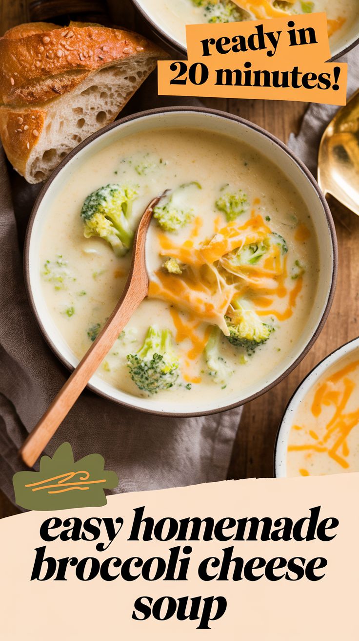 Creamy Broccoli Cheese Soup Recipe – Easy & Delicious – Tasty Chomp