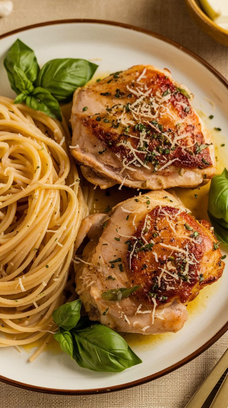 Garlic Parmesan Chicken Thighs Recipe – Tasty Chomp